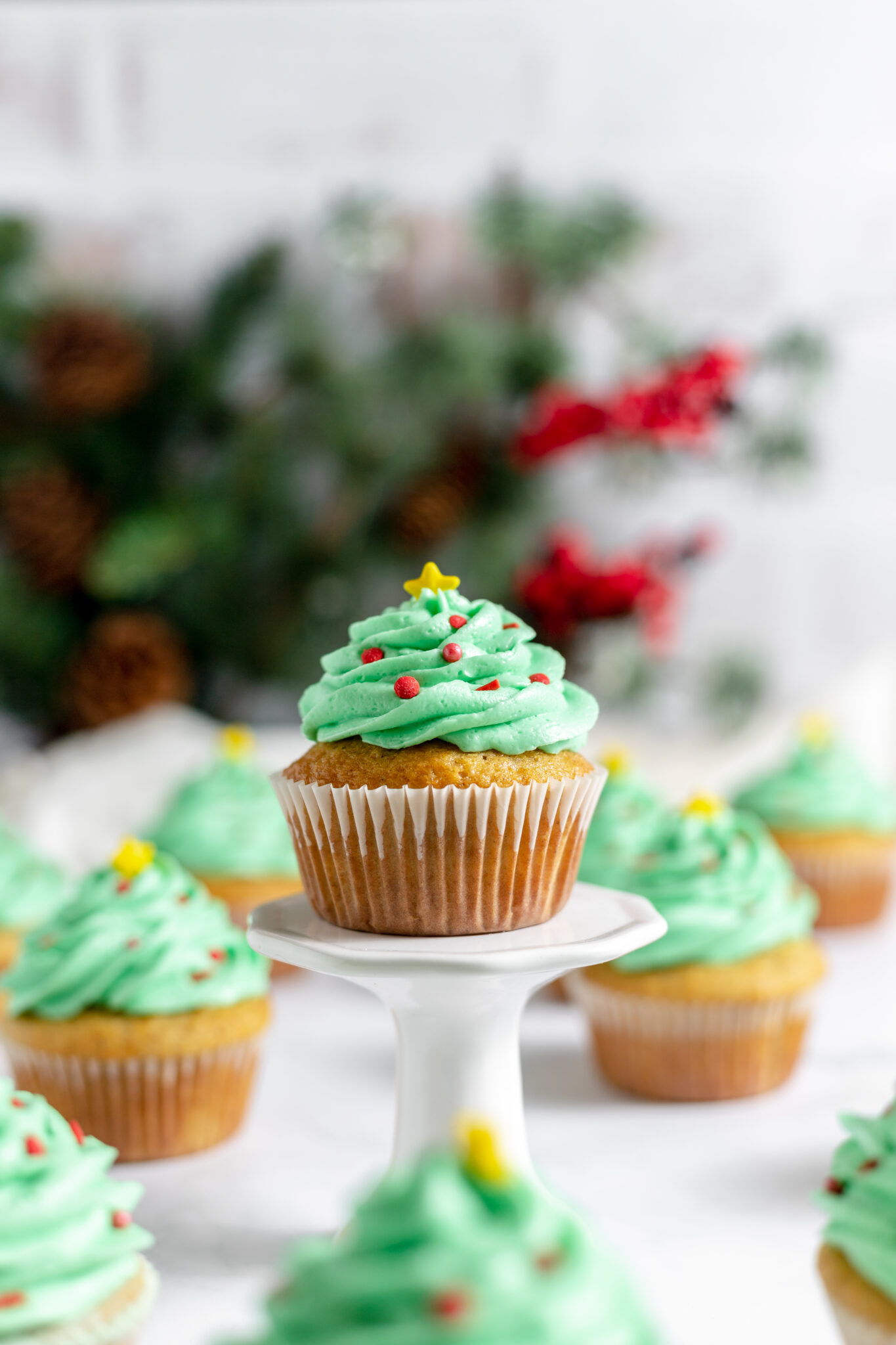 Festive Christmas Tree Cupcakes Recipe with Buttercream (VIDEO)