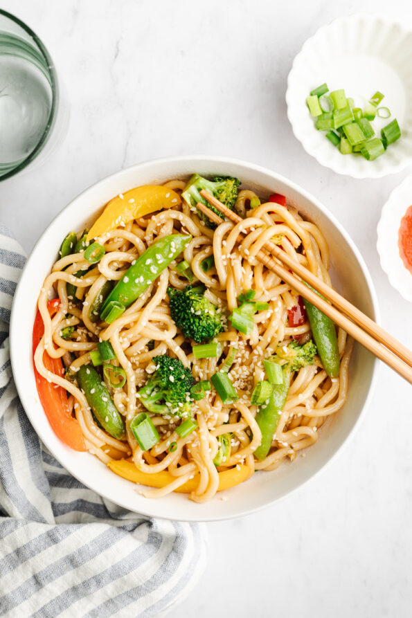 Veggie Udon Noodle Stir-Fry - Easy, Quick & Flavorful