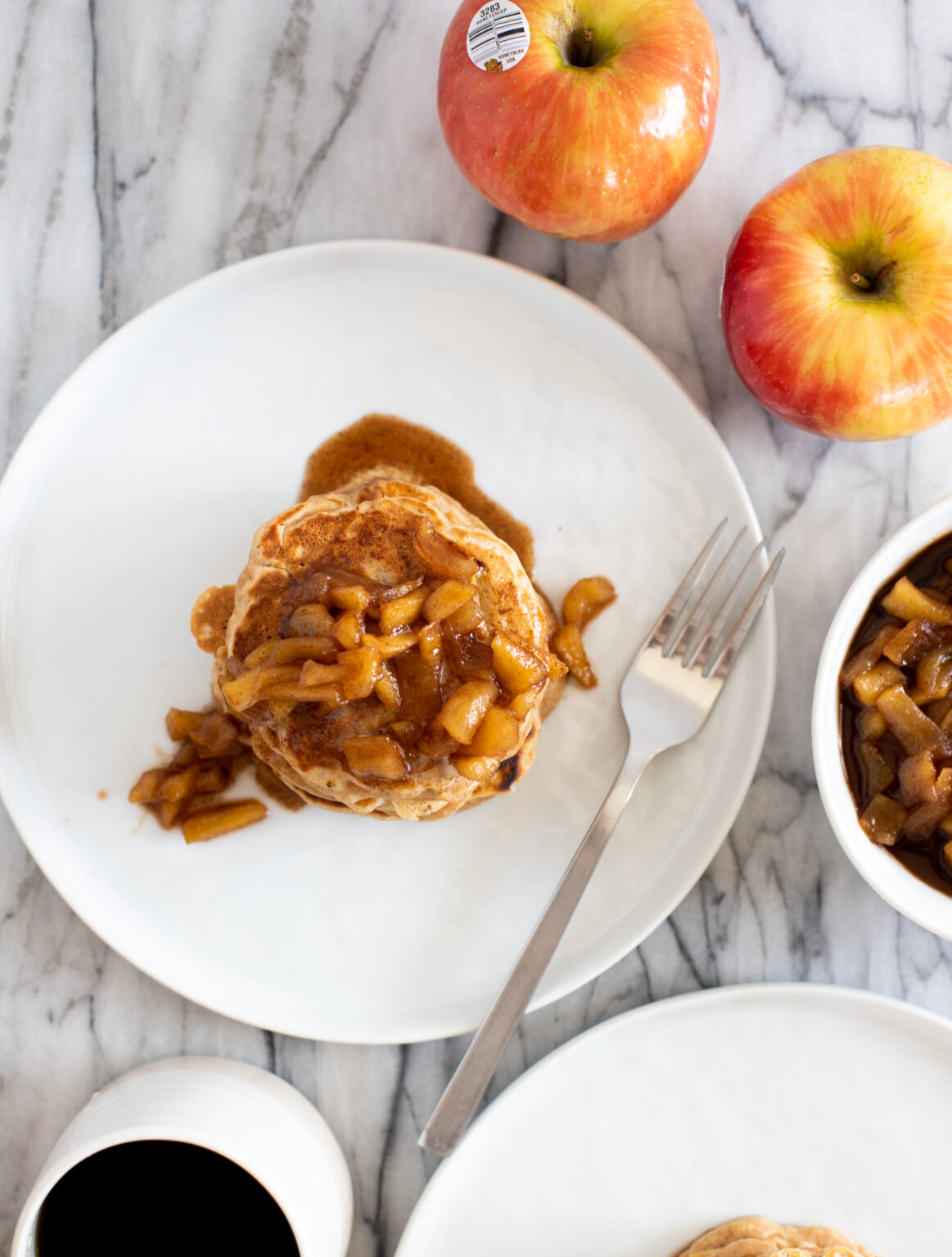 Cozy Apple Cinnamon Pancakes Recipe (with Apple Topping!)